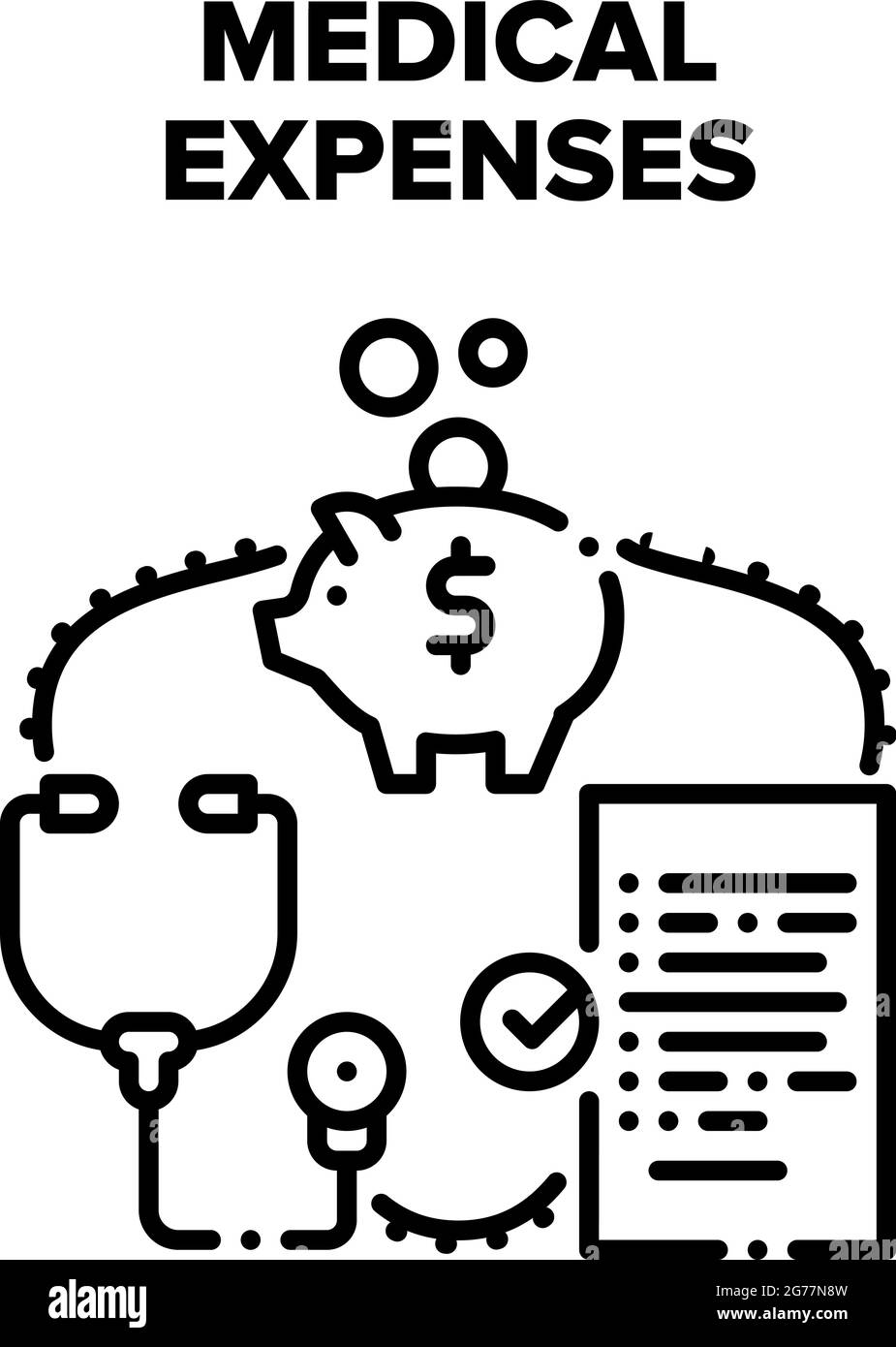 Medical Expenses Vector Black Illustration Stock Vector Image & Art - Alamy