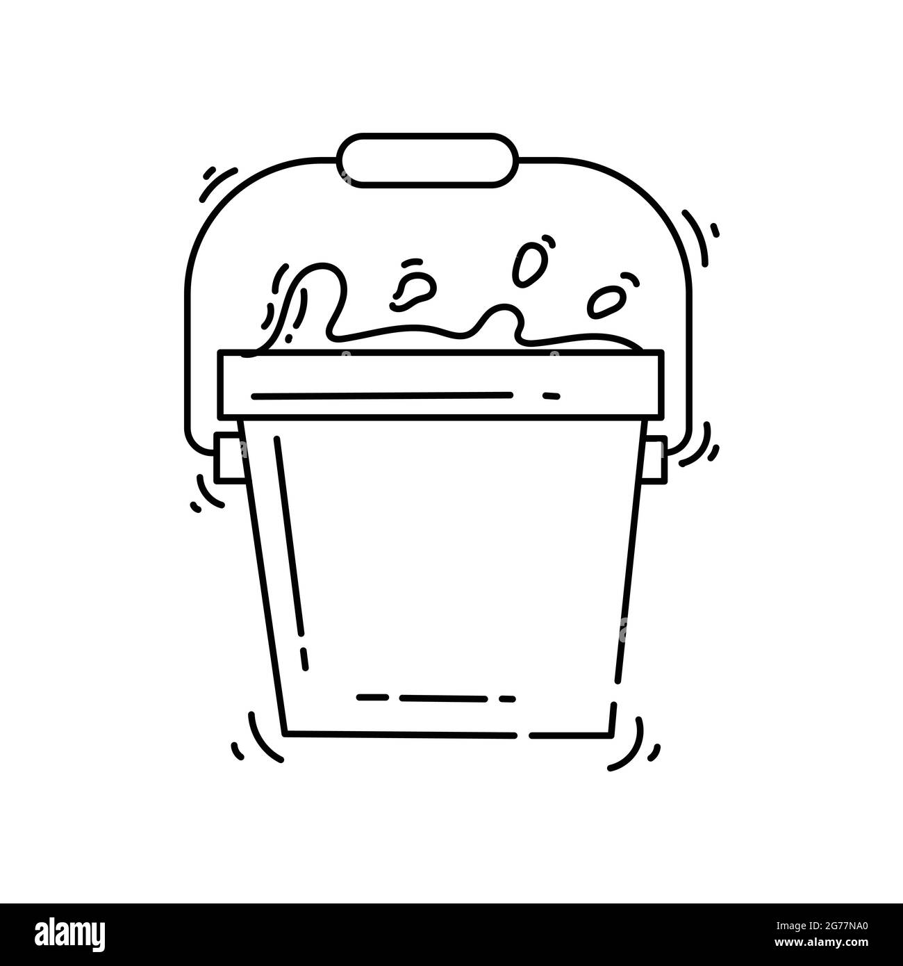 Farming bucket icon. hand drawn icon set, outline black, doodle icon ...