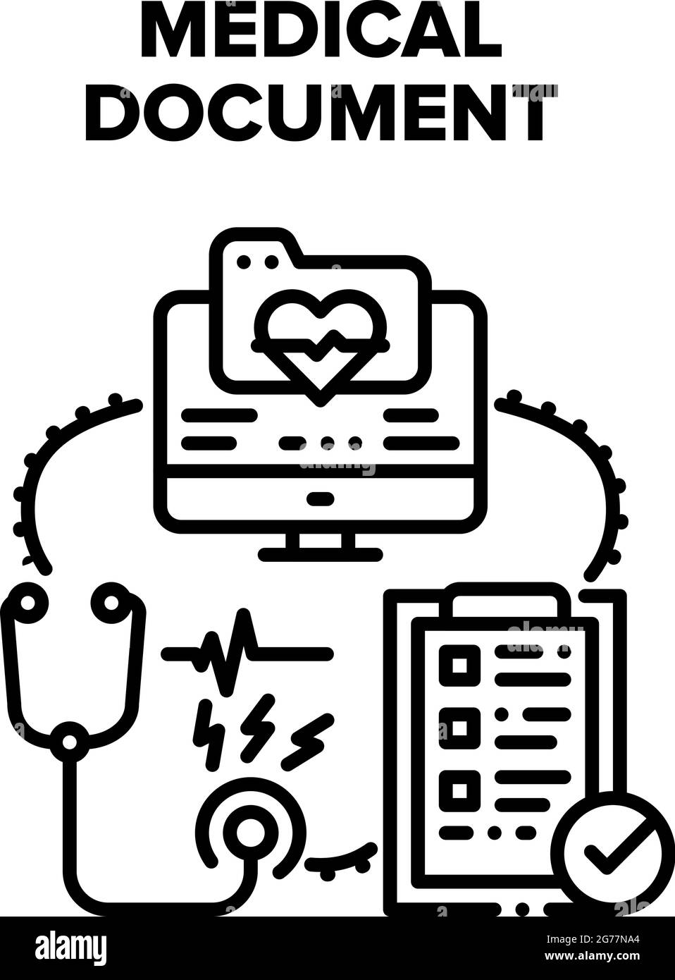 Medical Document Vector Concept Color Illustration Stock Vector Image ...