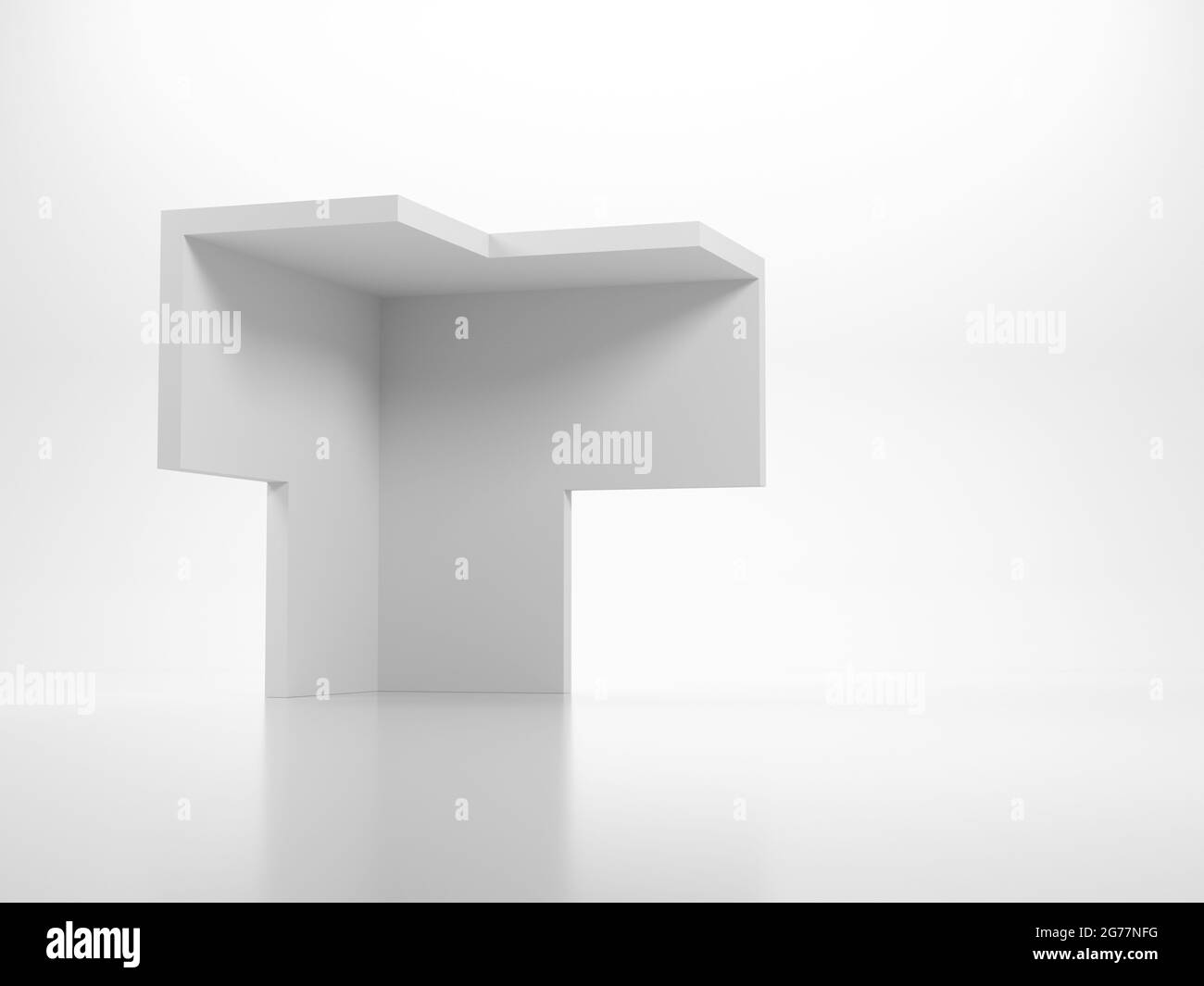 Abstract white geometric object in shape of corner of a bounding box ...