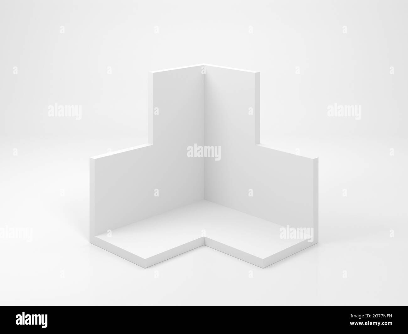 Abstract white geometric object in shape of corner of a bounding box ...