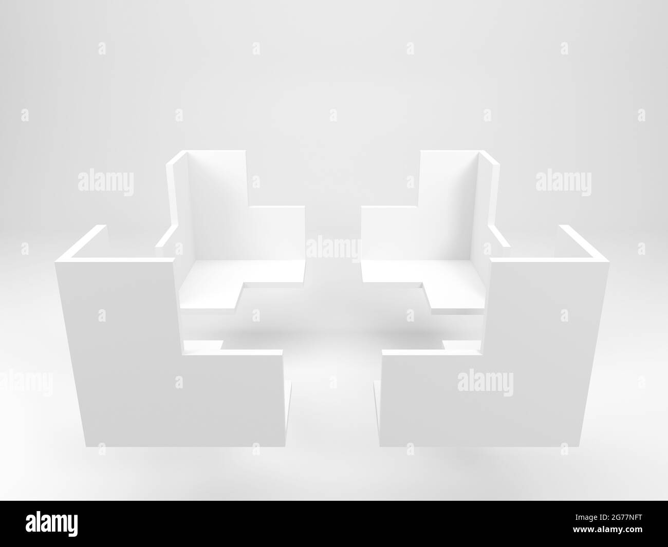 Abstract white geometric object in shape of corners of a bounding box ...