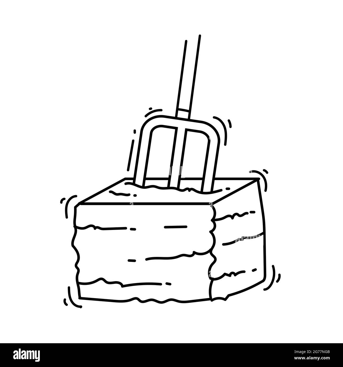 White line garden pitchfork icon hi-res stock photography and images ...