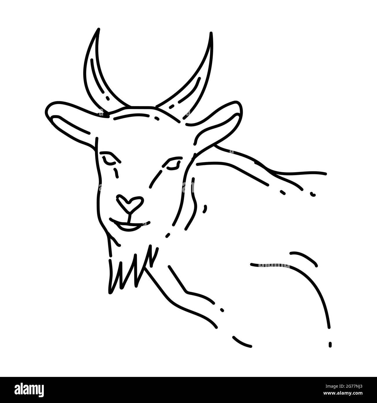 Goat outline Black and White Stock Photos & Images - Alamy