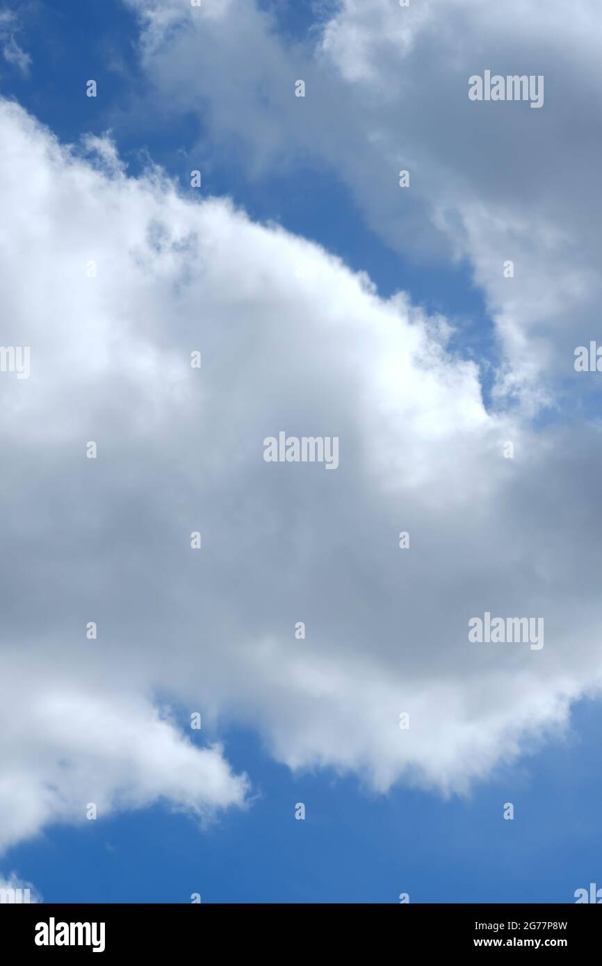 Elephant-shaped clouds, cloudscape, Close-up clouds with blue sky ...