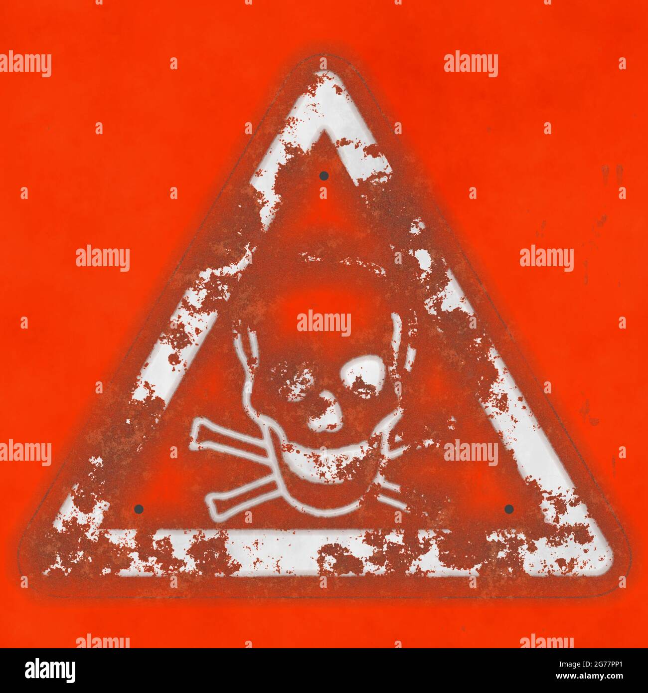 Illustration of toxic substanceswarning triangle grunge sign isolated ...