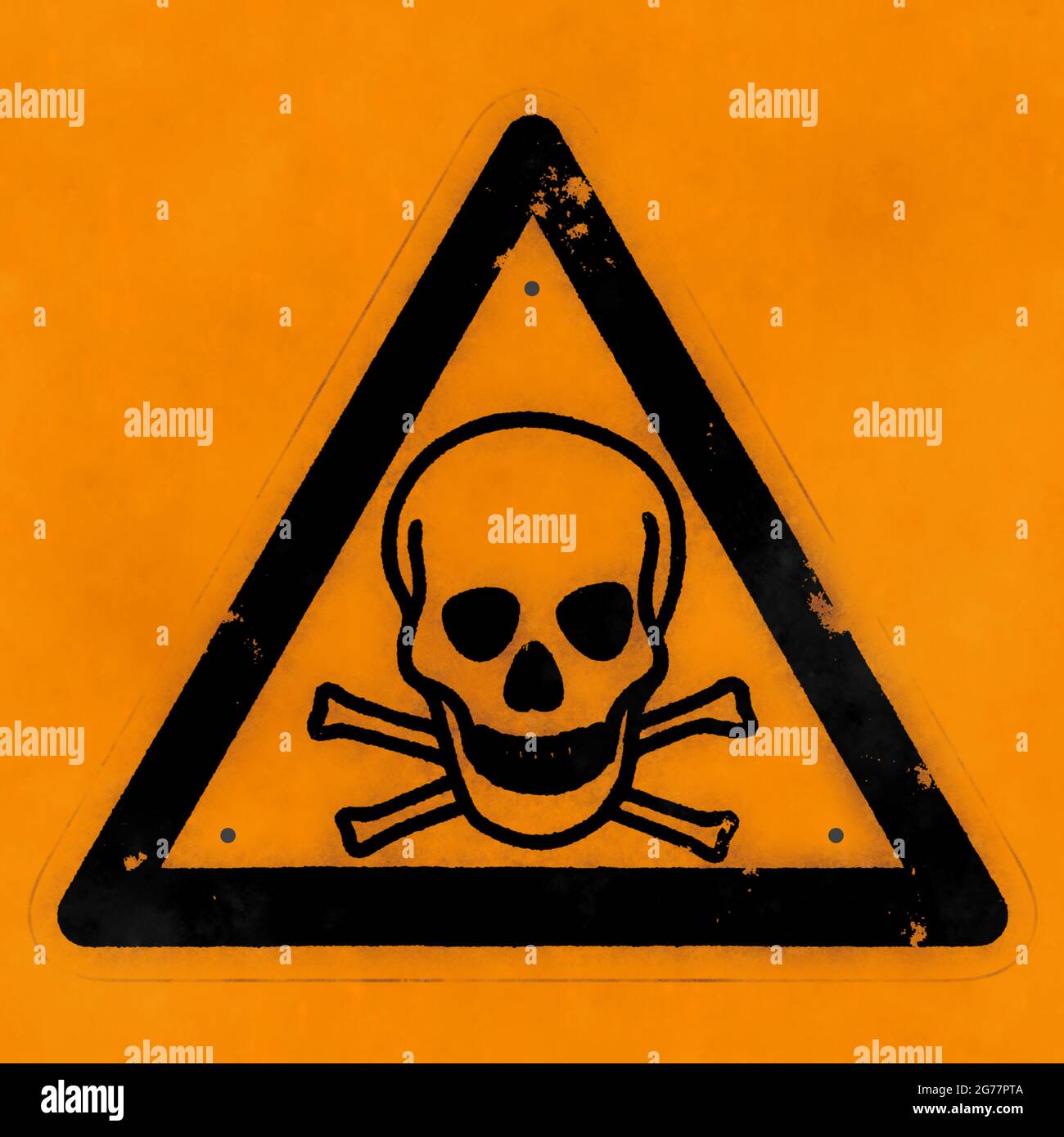 Illustration of toxic substances warning triangle grunge sign isolated ...