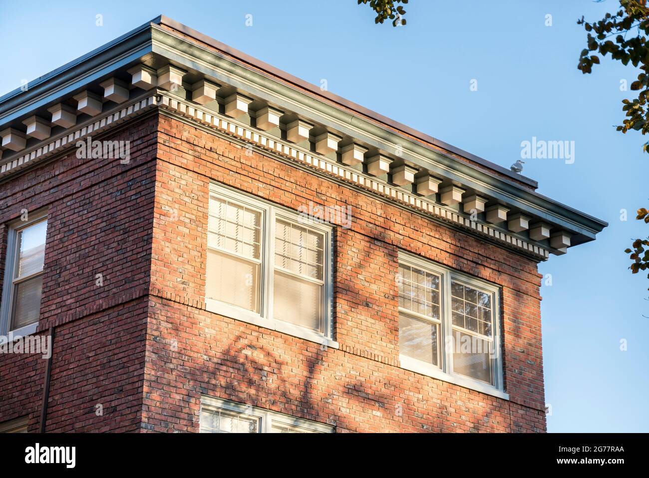 Traditional red bricks building exterior at Tacoma, Washington Stock ...