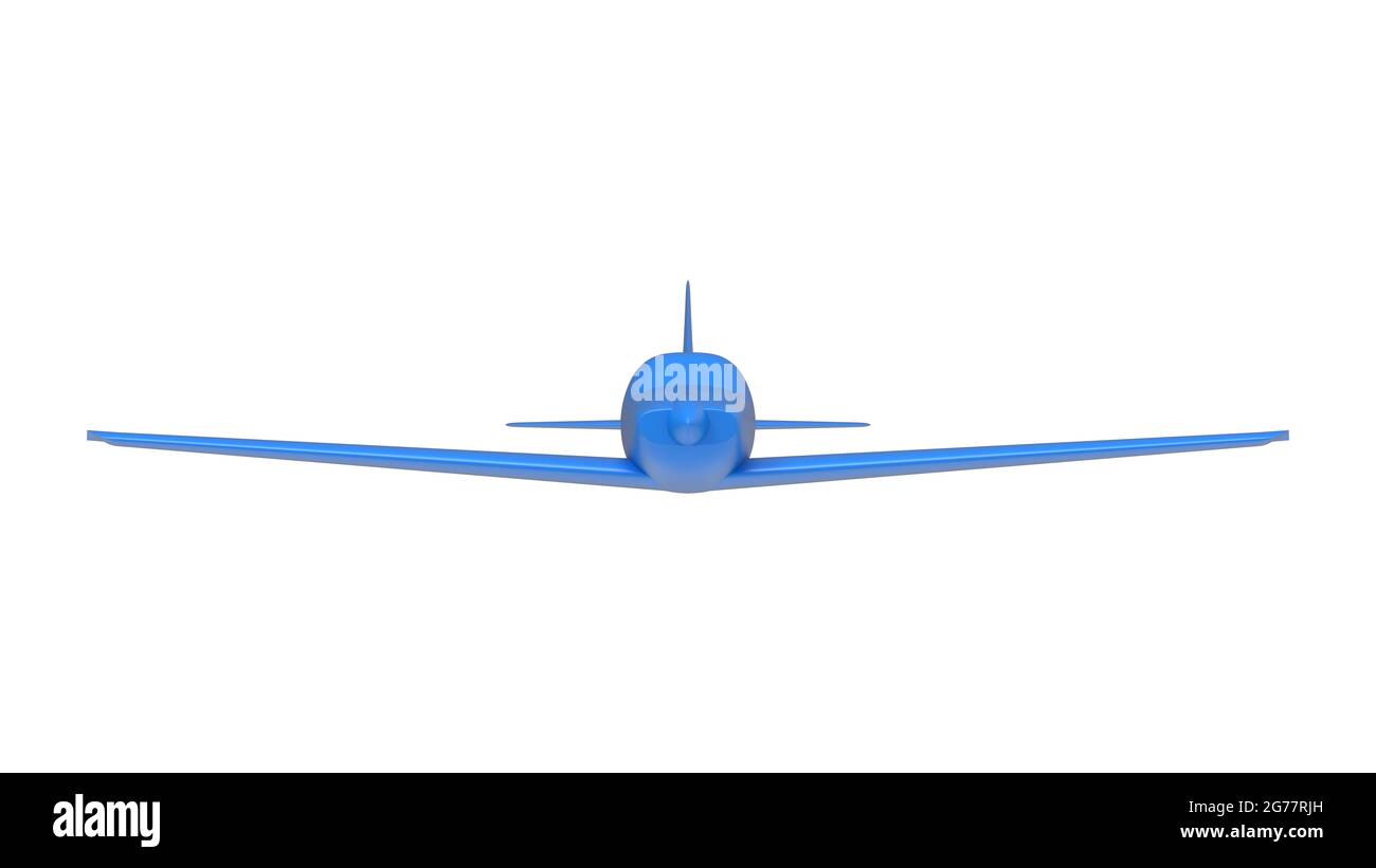 3D rendering of a small airplane outline computer model isolated on ...