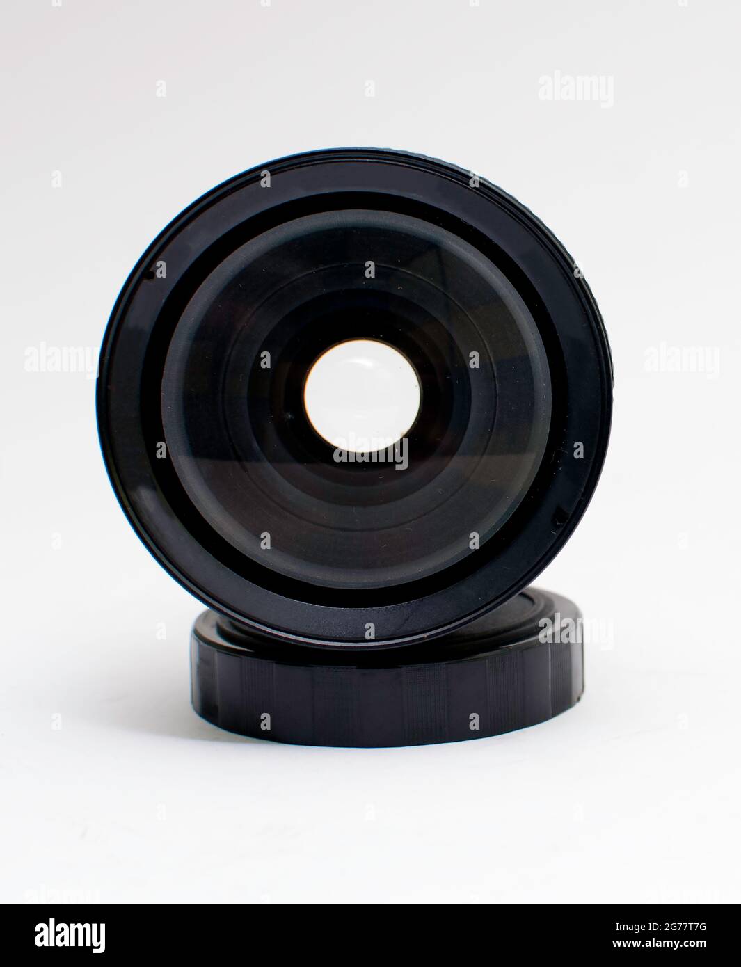 Camera lens isolated on white background Stock Photo - Alamy
