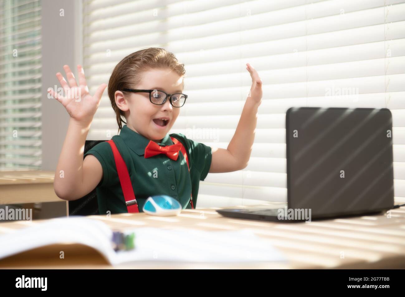 Education and distance learning for kids, homeschooling. School child ...