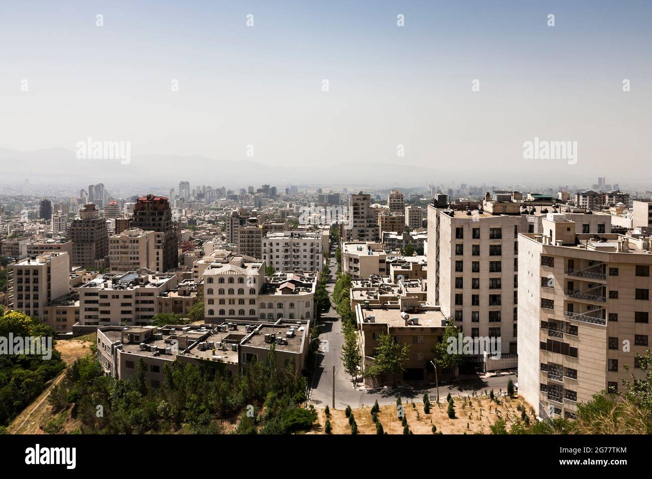 Panorama view of Tehran city, from Tochal Telecabin, Tochal mountain ...