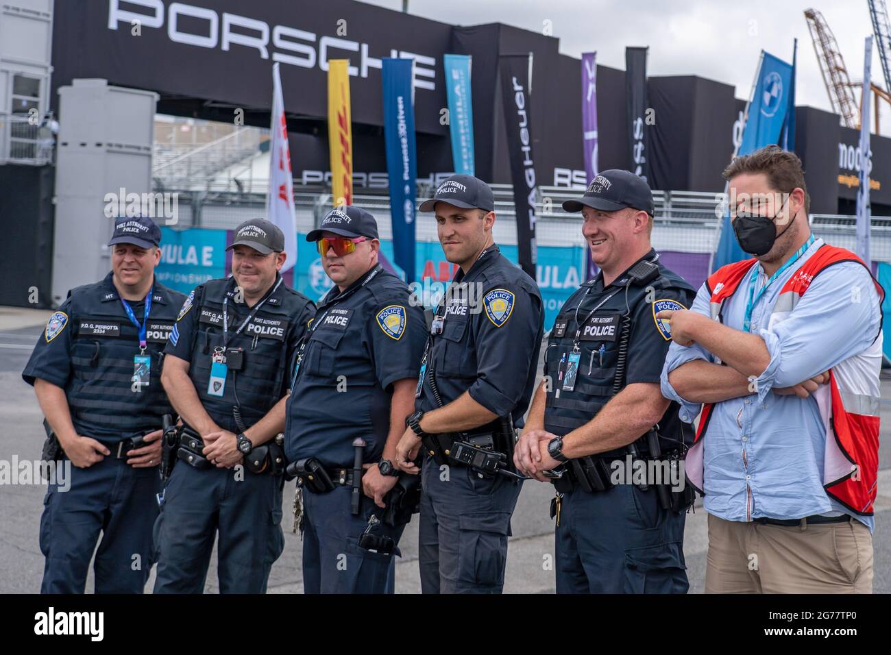 NEW YORK, NY - JULY 10: Port Authority police department officers ...