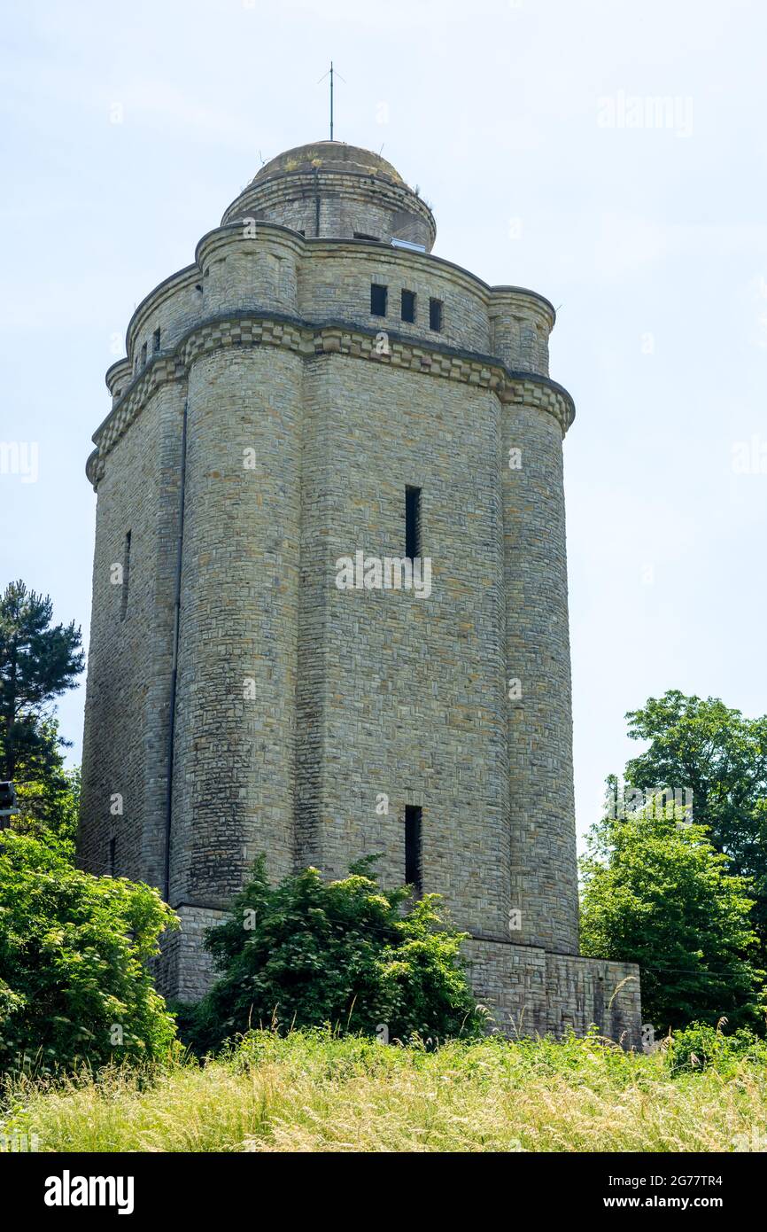 Beautiful low angle photo of Bismarckturm Tower in the middle of trees ...
