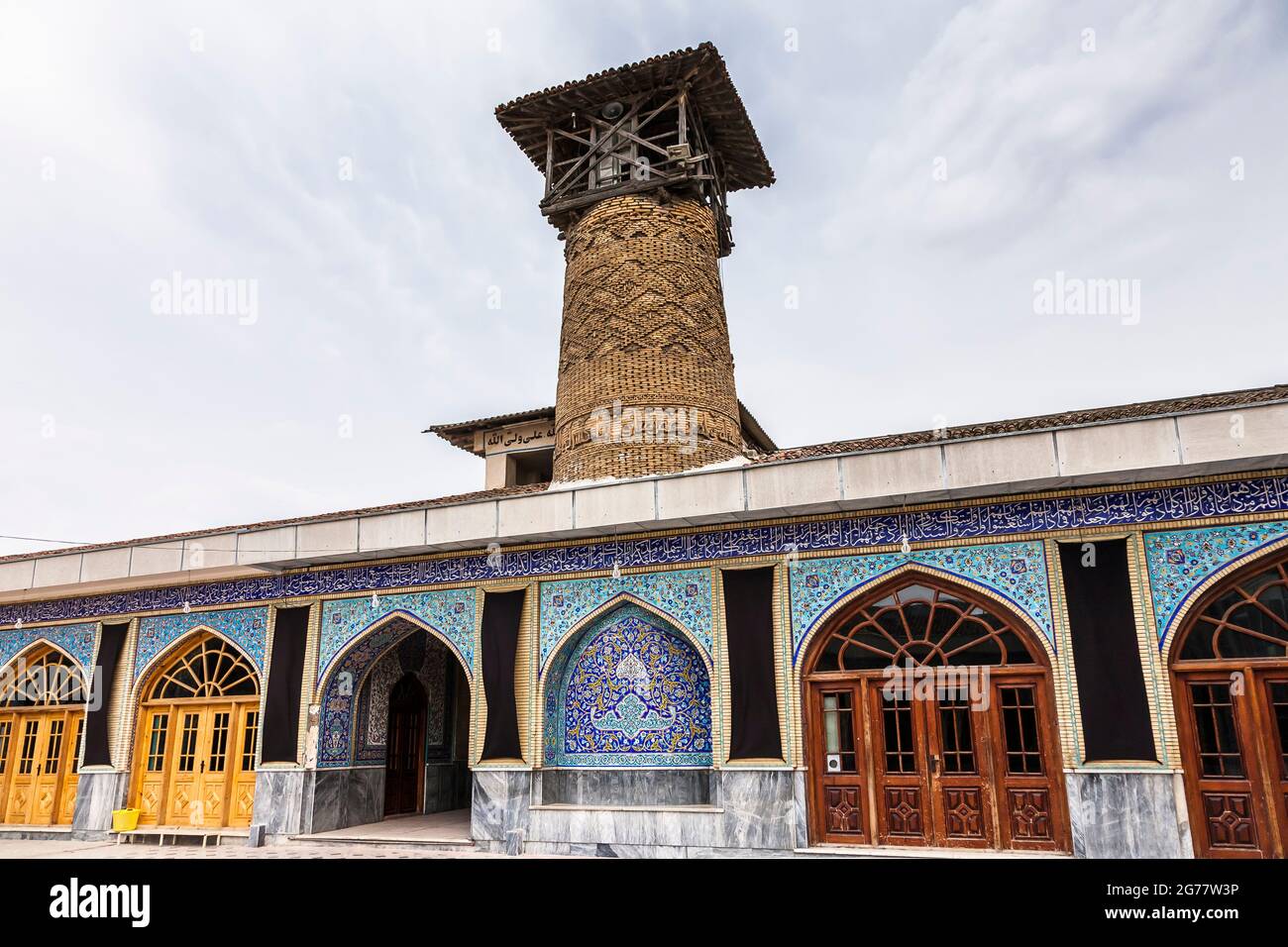 Old brick tower of Jame Mosque of Gorgan, Jameh Mosque, central mosque ...
