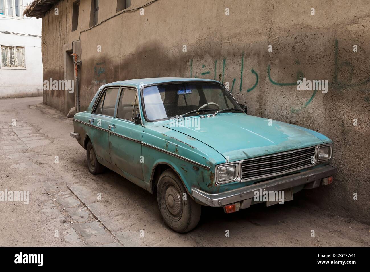 Old vehicle on street, Gorgan, Golestan Province, Iran, Persia, Western ...