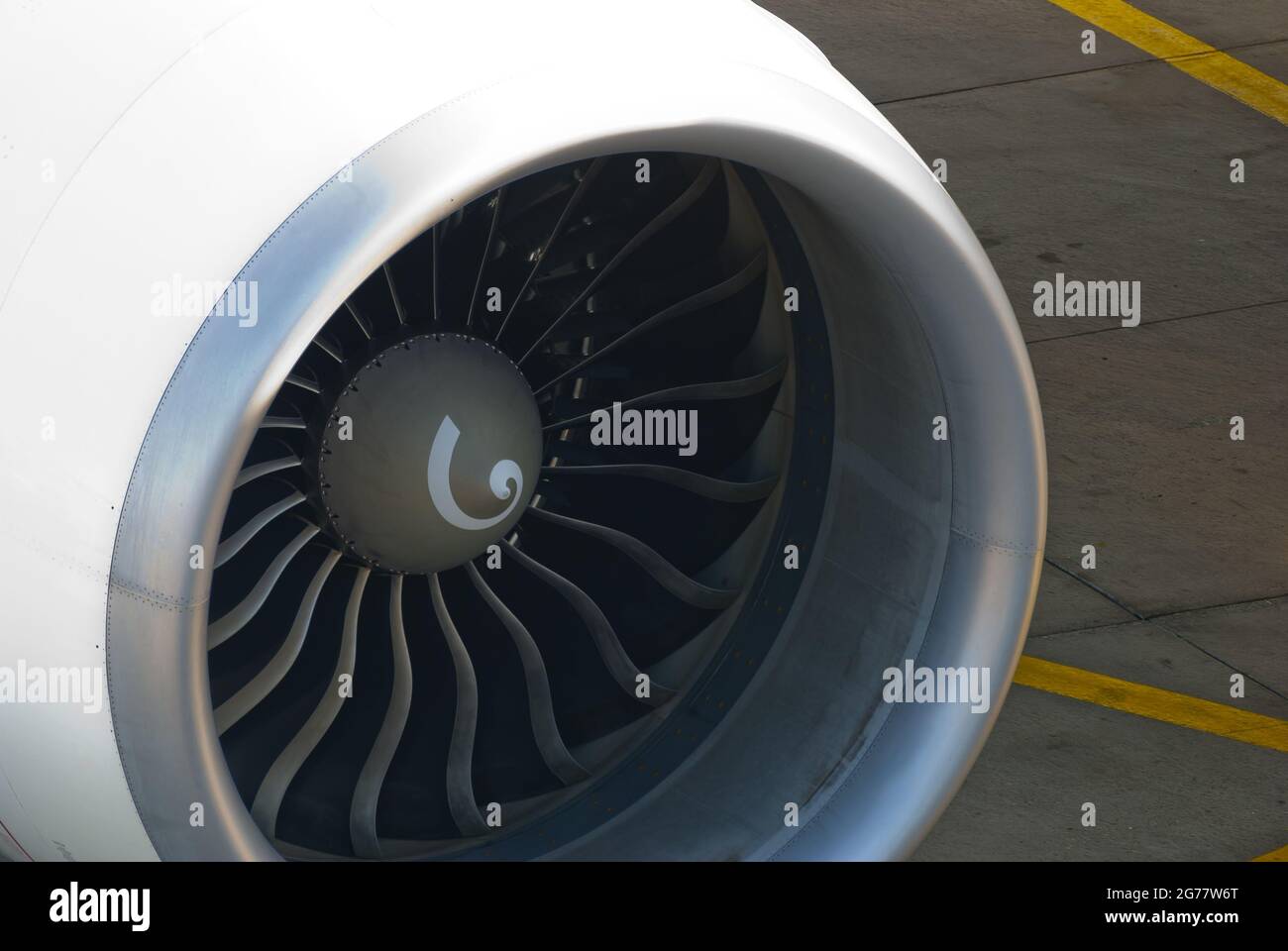 Close-up photo of aircraft engine Stock Photo - Alamy