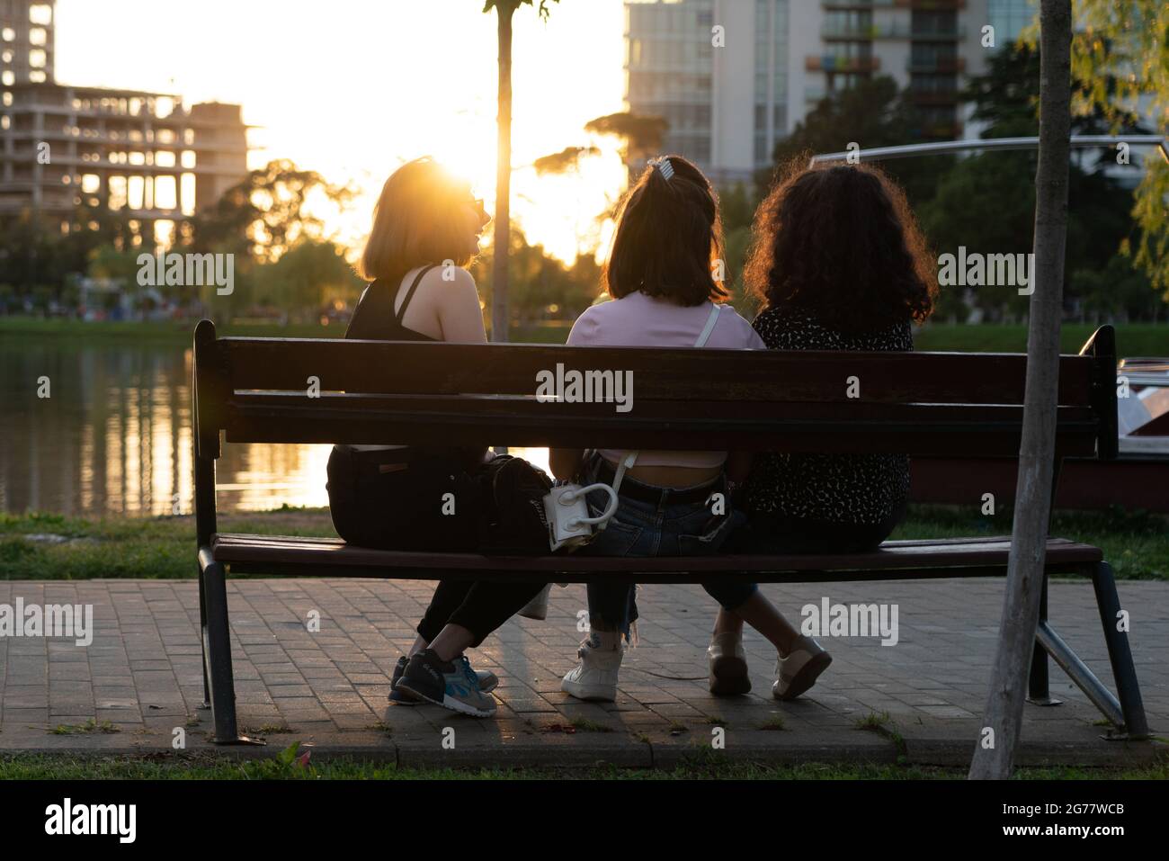 Batumi, Georgia - June 8, 2021: Georgian girls during sunset in the ...