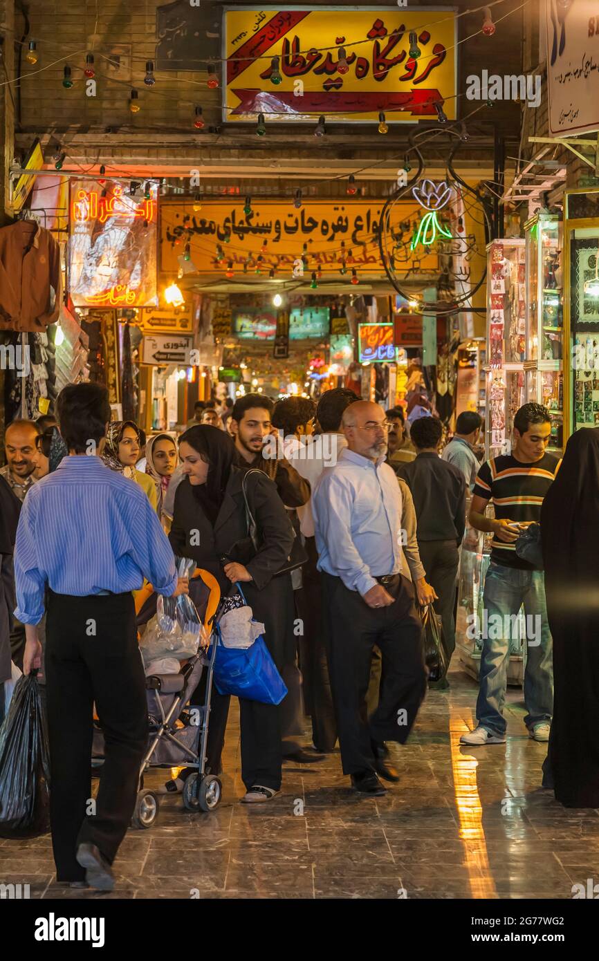 Interior of acrhed passage, Bazaar Reza, Mashhad, Razavi Khorasan ...