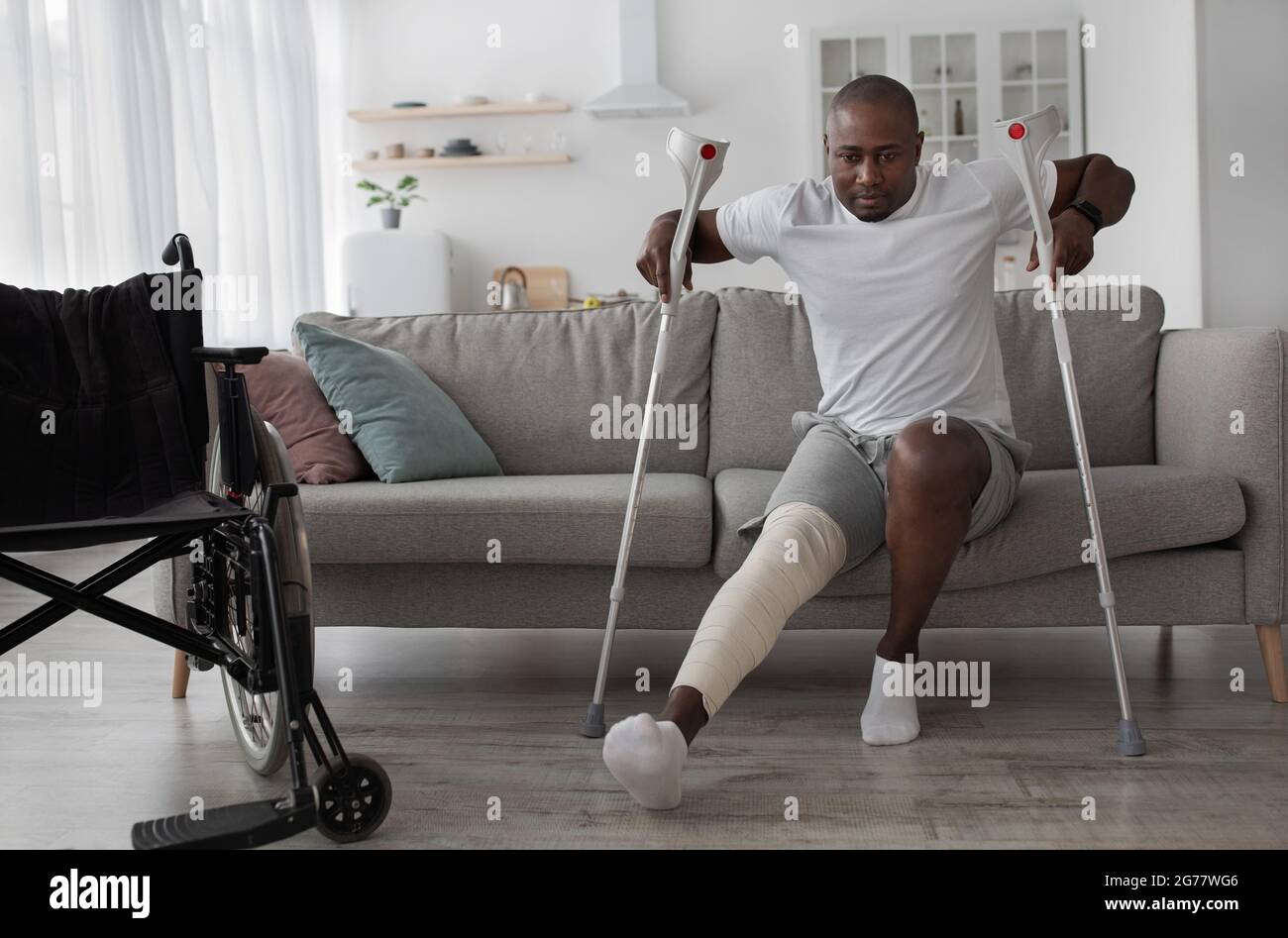 Bone fracture after incident, treatment at home, recovery Stock Photo ...