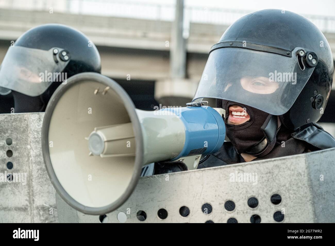 Riot helmet hi-res stock photography and images - Alamy