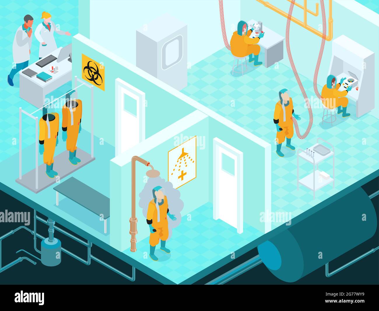 Infectious disease isometric background with safety measures symbols ...