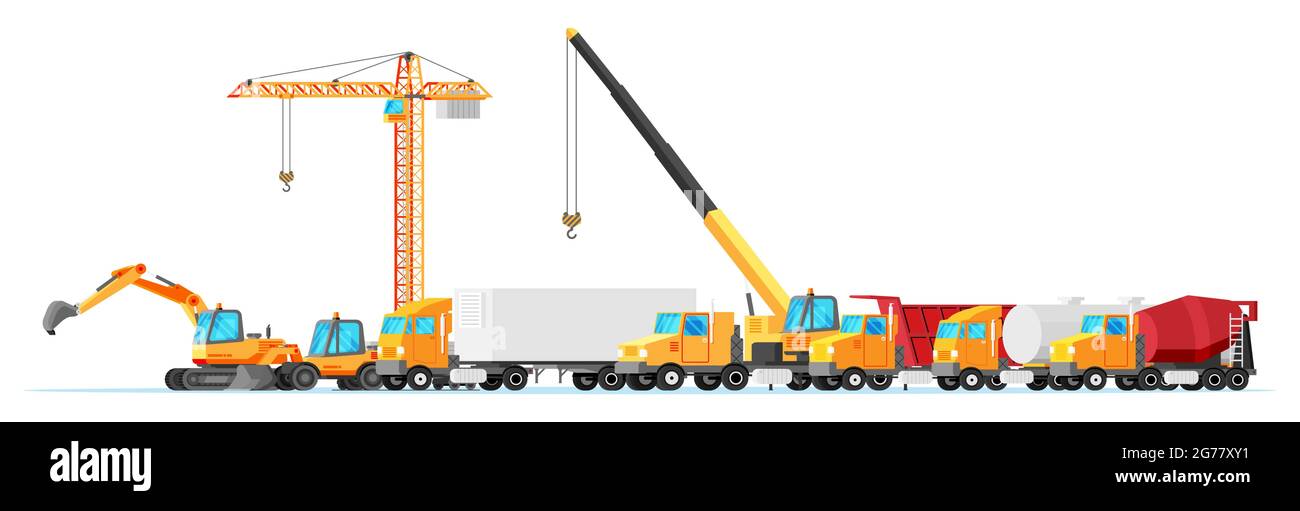 Building Machines Icon Set. Construction Equipment Stock Vector Image ...