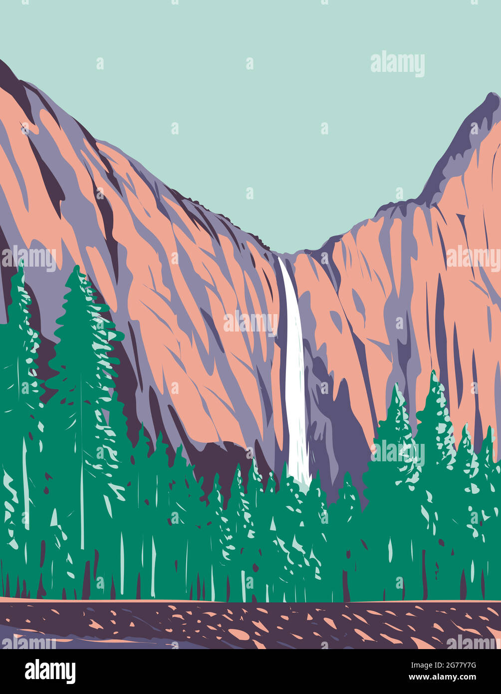 Valley of the waterfalls Stock Vector Images - Alamy