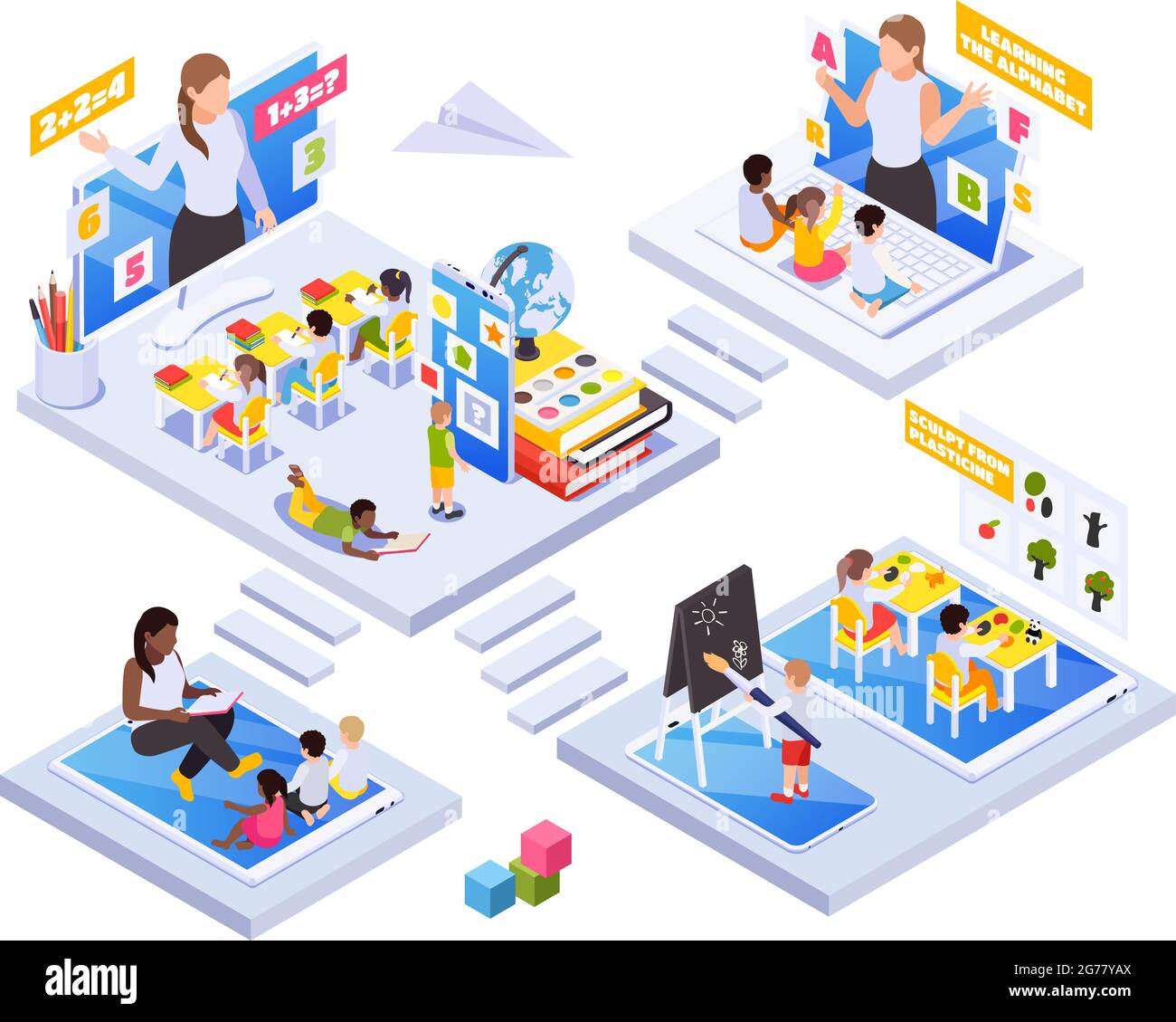 Reading textbook on tablet Stock Vector Images - Alamy