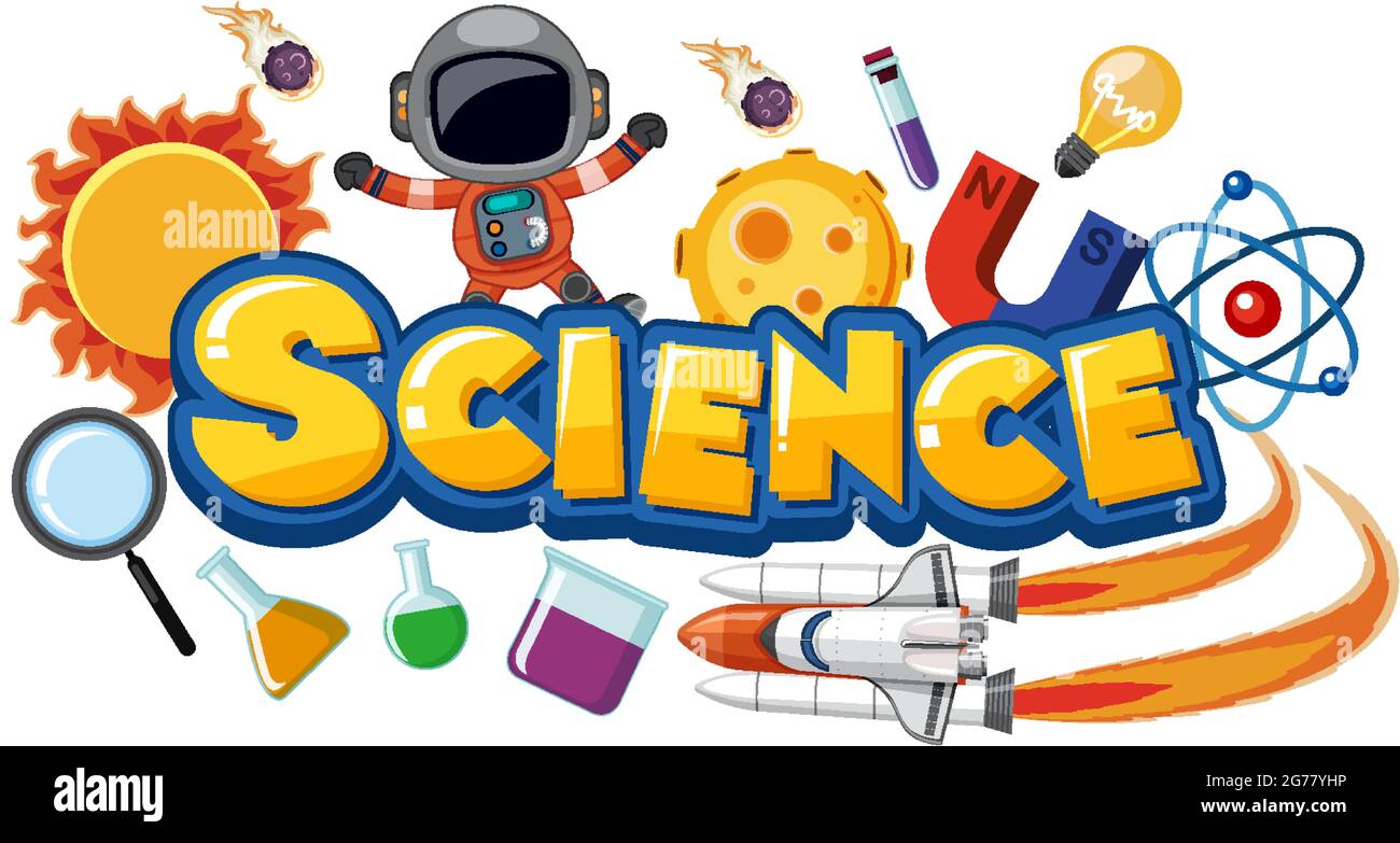 Science text icon with elements illustration Stock Vector Image & Art ...