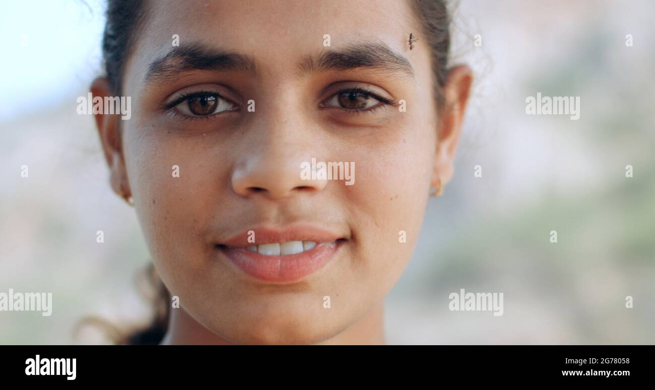 Closeup shot of a smiling Indian girl Stock Photo - Alamy