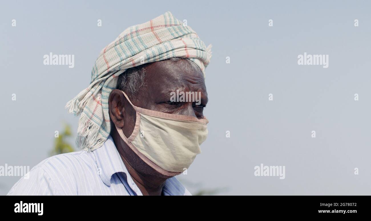Indian man wearing a face mask- new normal concept Stock Photo - Alamy