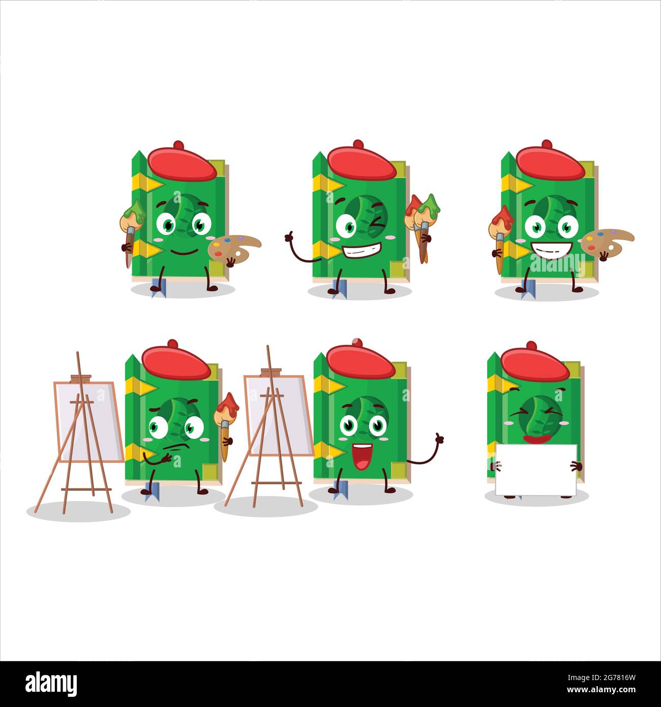 Artistic Artist of earth book of magic cartoon character painting with ...