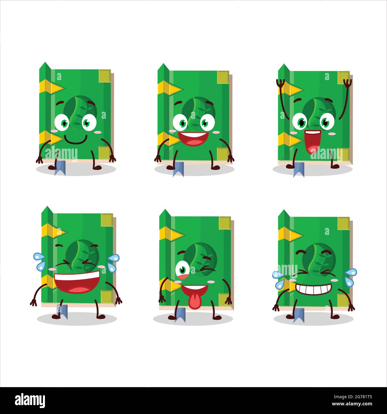 Cartoon character of earth book of magic with smile expression. Vector ...