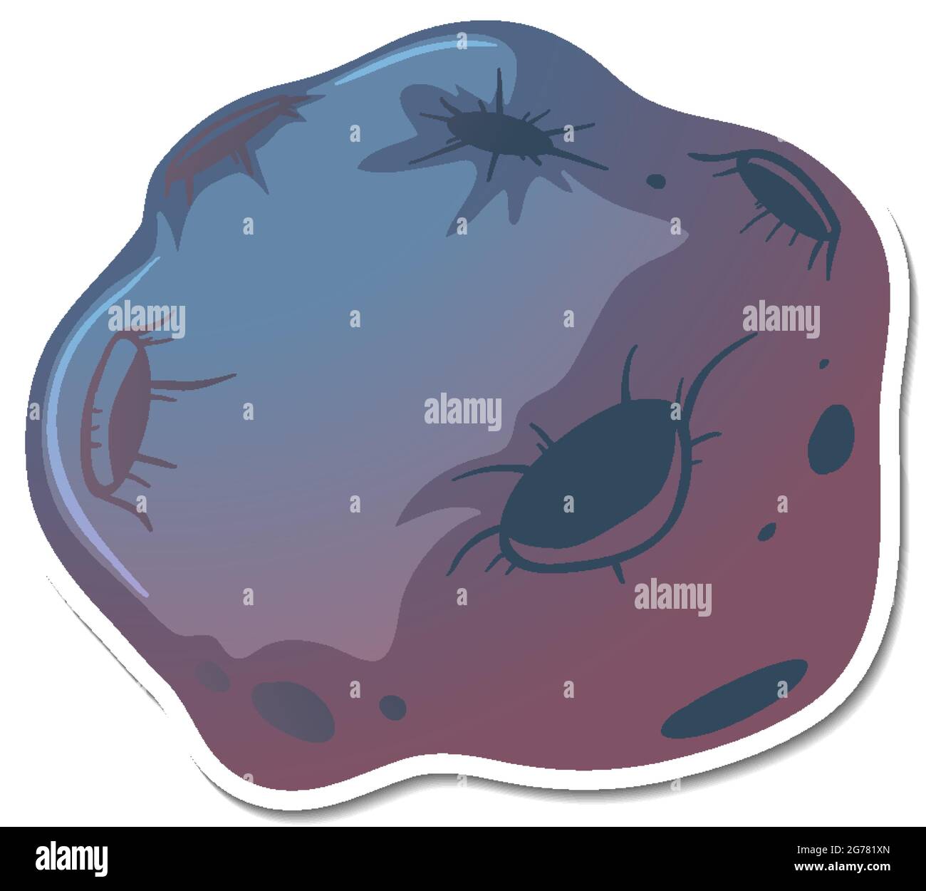 Sticker template with meteorite isolated illustration Stock Vector ...