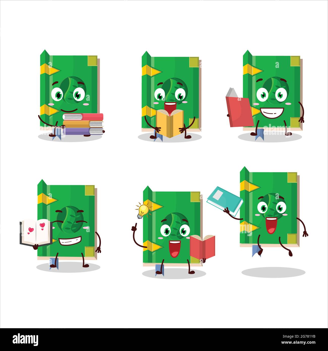 A picture of earth book of magic cartoon character concept reading an ...