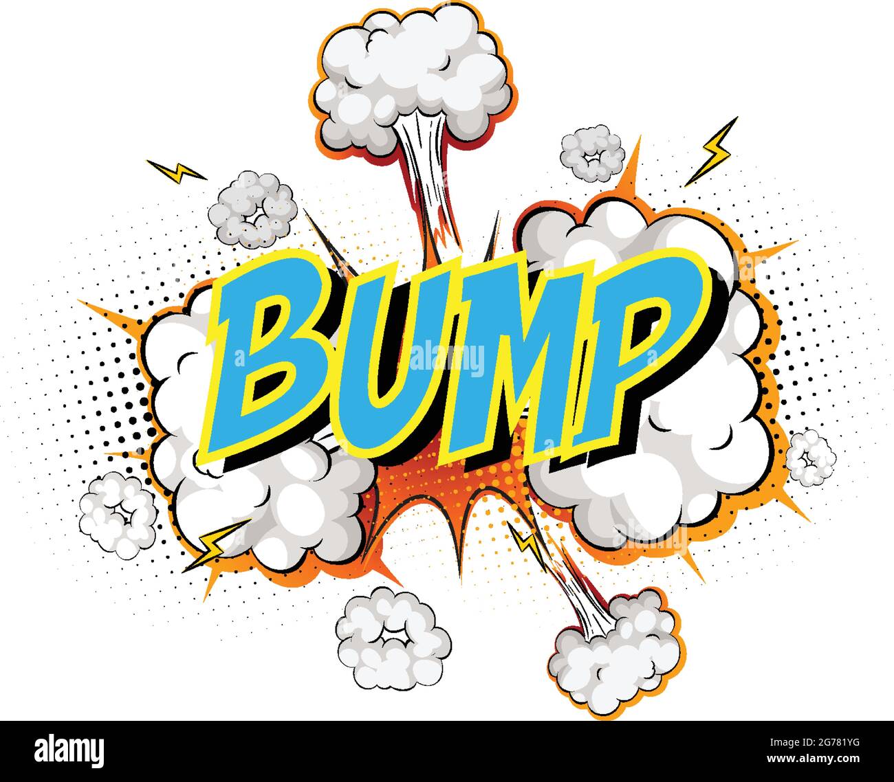 Word Bump on comic cloud explosion background illustration Stock Vector ...