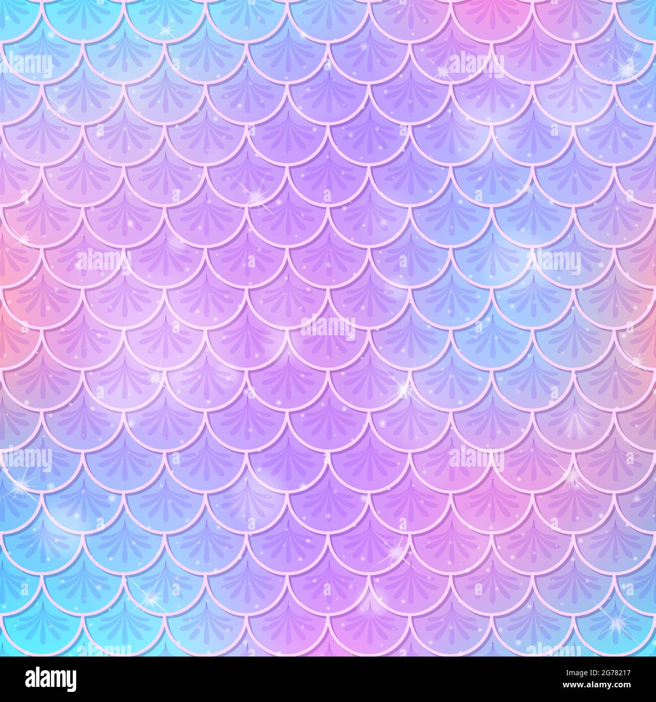 Fantasy mermaid scales seamless pattern illustration Stock Vector Image ...