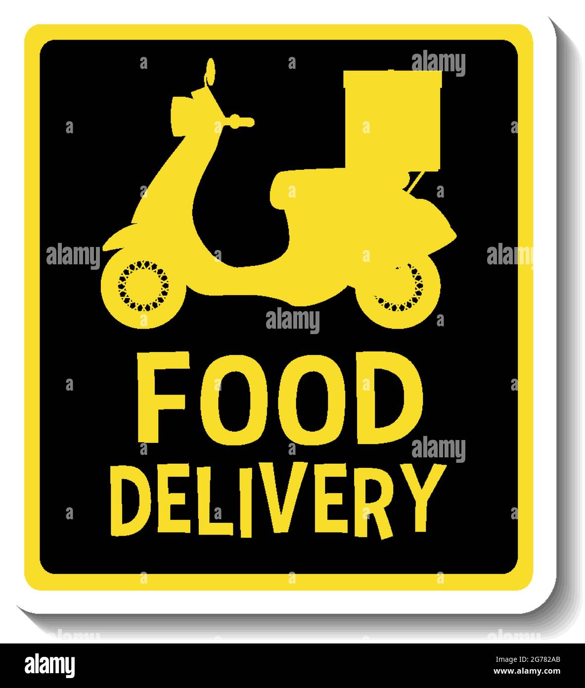 A sticker template with Food Delivery banner isolated illustration ...
