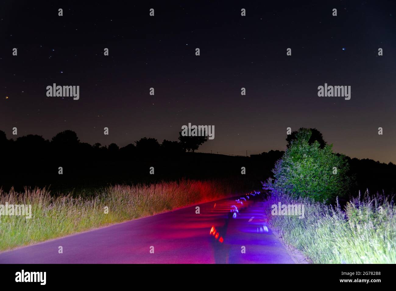 Countryside night colors nicely illuminated Stock Photo - Alamy