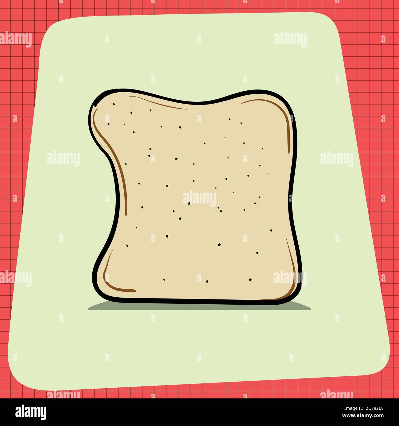 Slice of Bread Loaf with Shadow. Everyday household breakfast items ...