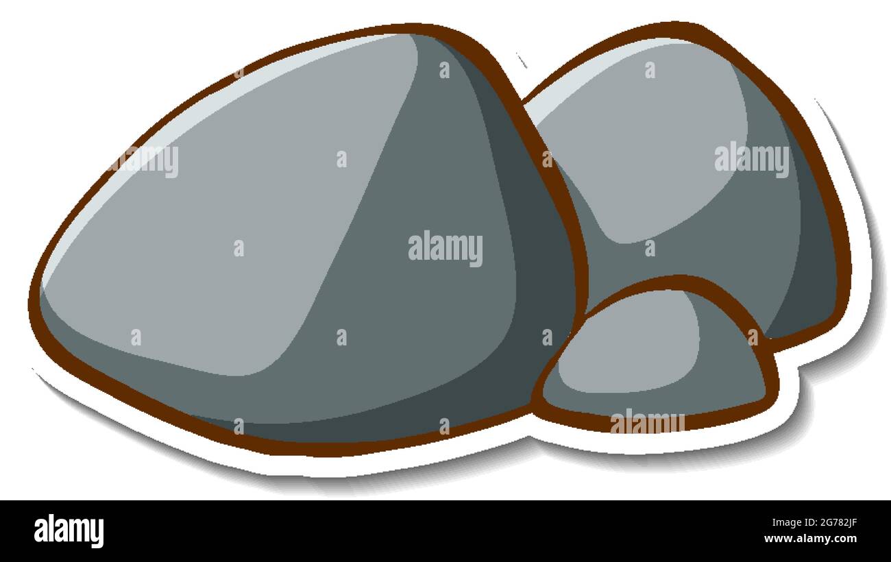 Rock stone sticker on white background illustration Stock Vector Image ...