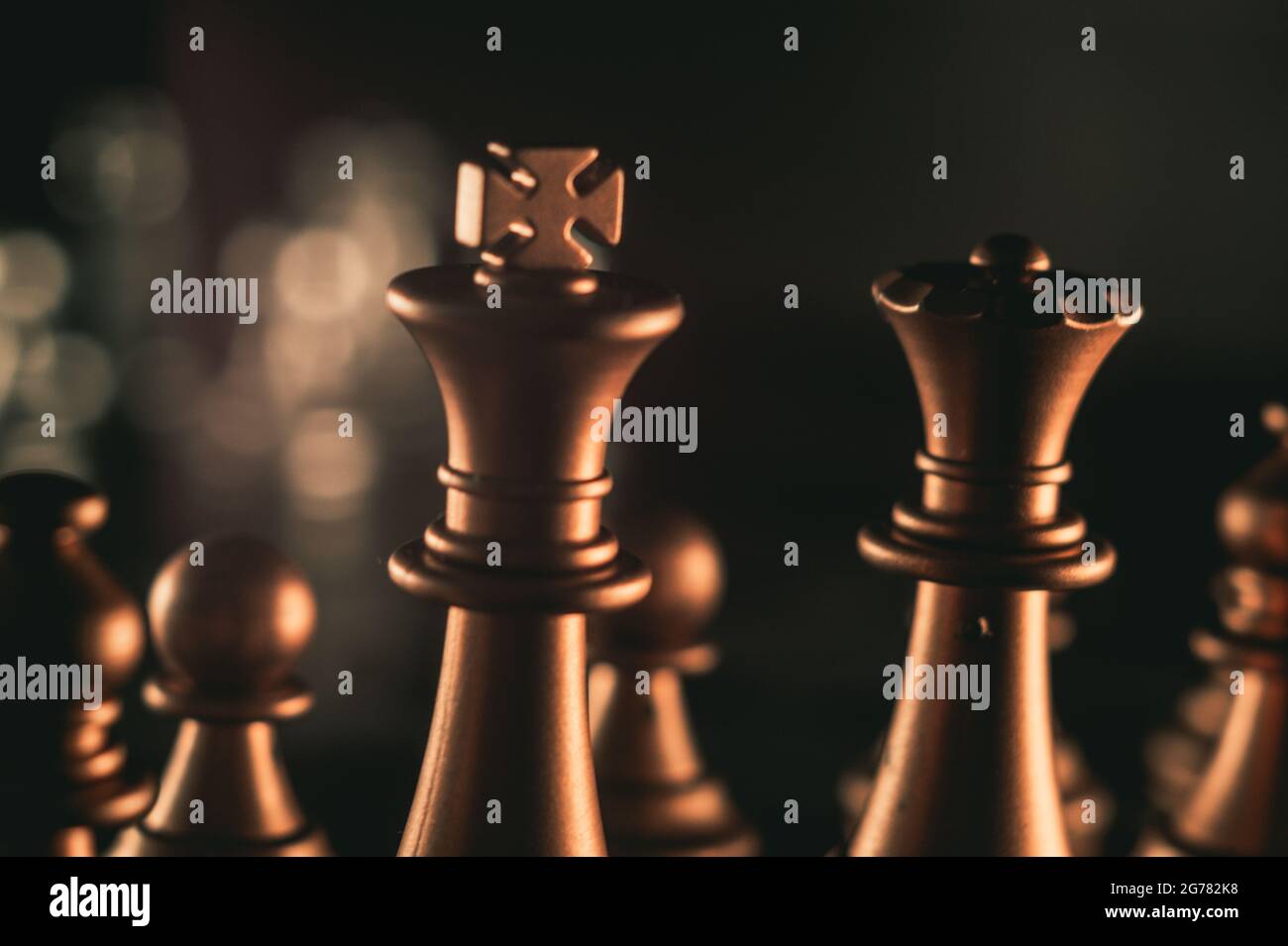 Chess pieces on a chessboard Stock Photo - Alamy