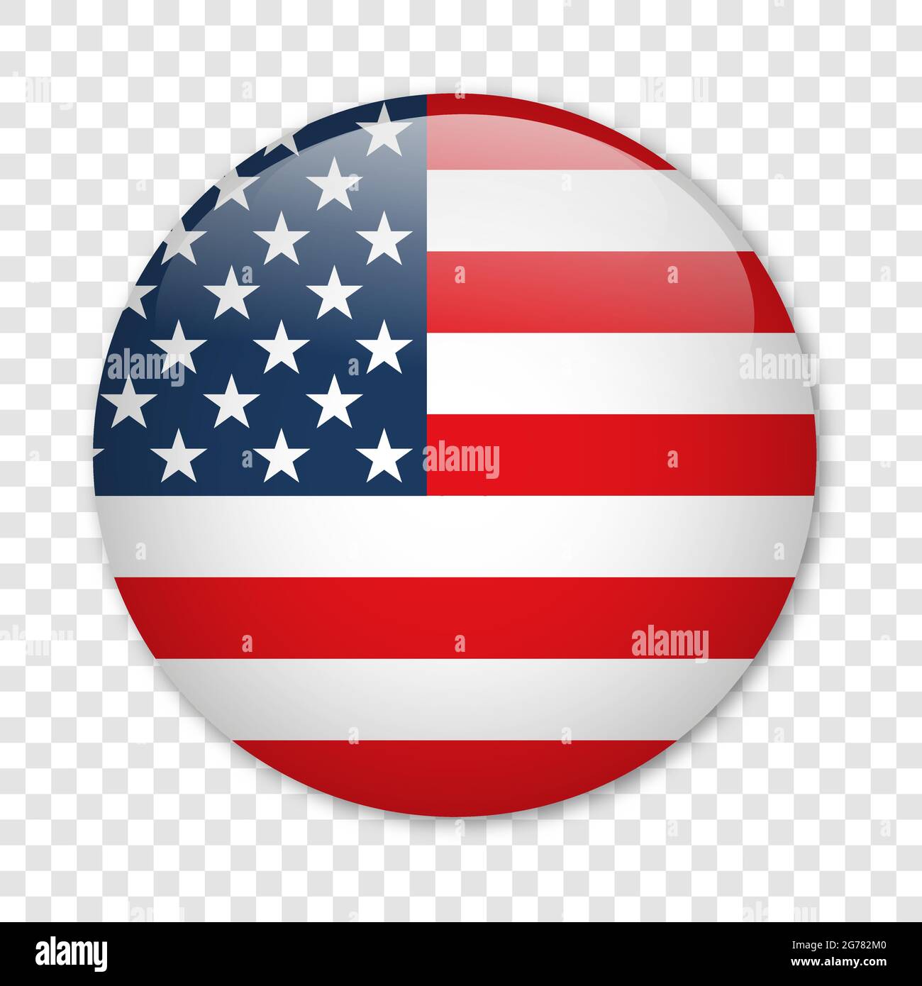 USA flag in the form of a glossy icon. Vector Illustration isolated on ...