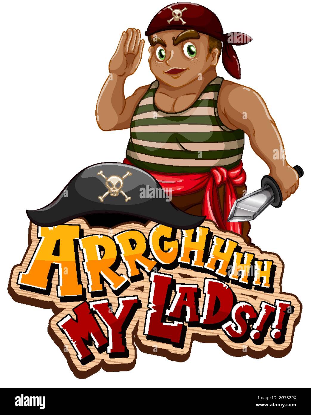 Pirate slang concept with Arrgh My Lads phrase and a pirate cartoon ...
