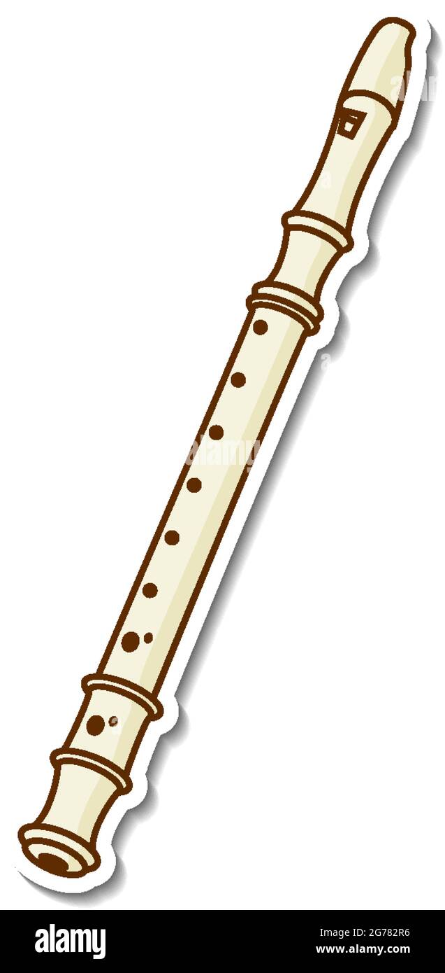 Sticker flute musical instrument illustration Stock Vector Image & Art ...