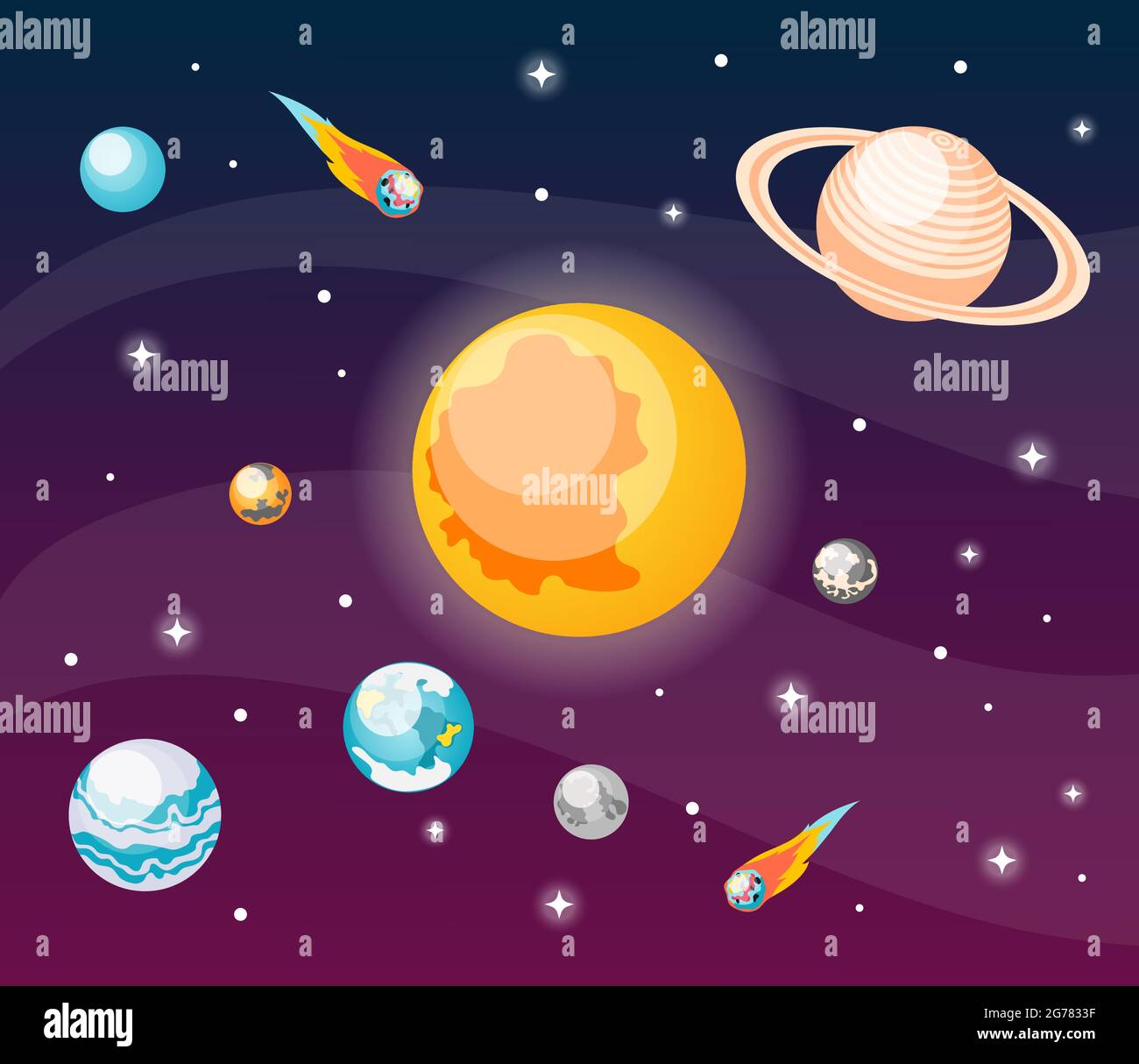Astronomy isometric background composition with view of starry sky with ...