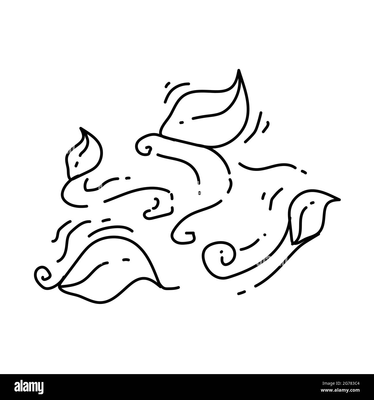 Gardening wind icon. hand drawn icon, outline black, doodle icon ...