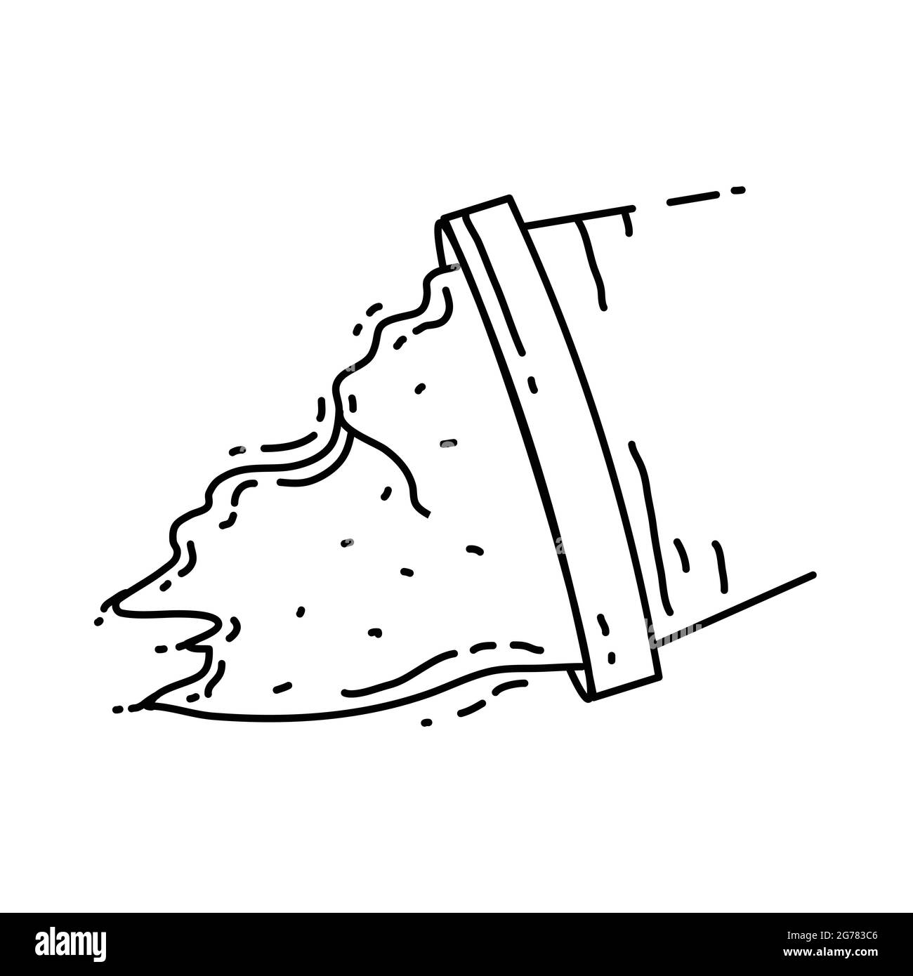 Gardening soil hand drawn icon, outline black, doodle icon, vector icon ...