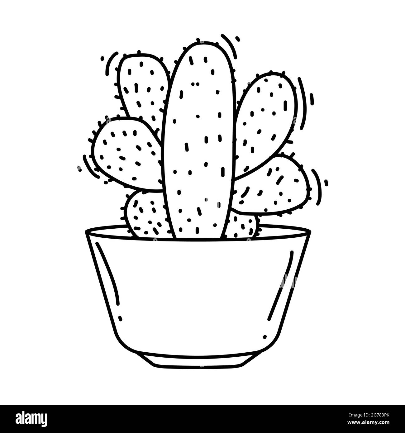 Free Black And White Cactus Clipart Outline
